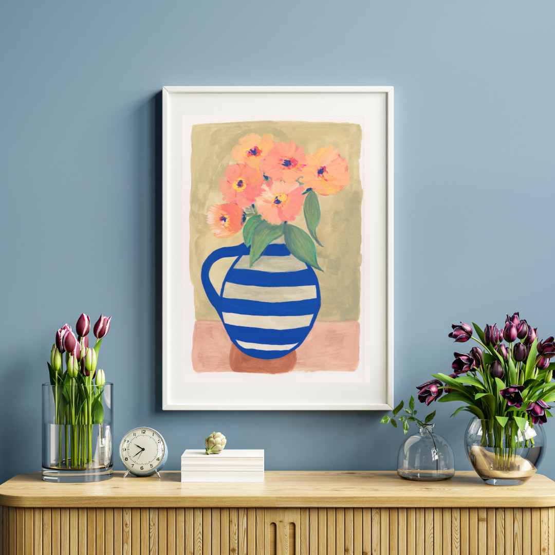 Still Life - Blue Vase and Flowers Limited edition signed Fine Art ...